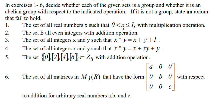 Solved In exercises 1-6, ﻿decide whether each of the given | Chegg.com