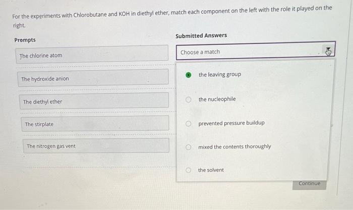 Solved For the experiments with Chlorobutane and KOH in | Chegg.com