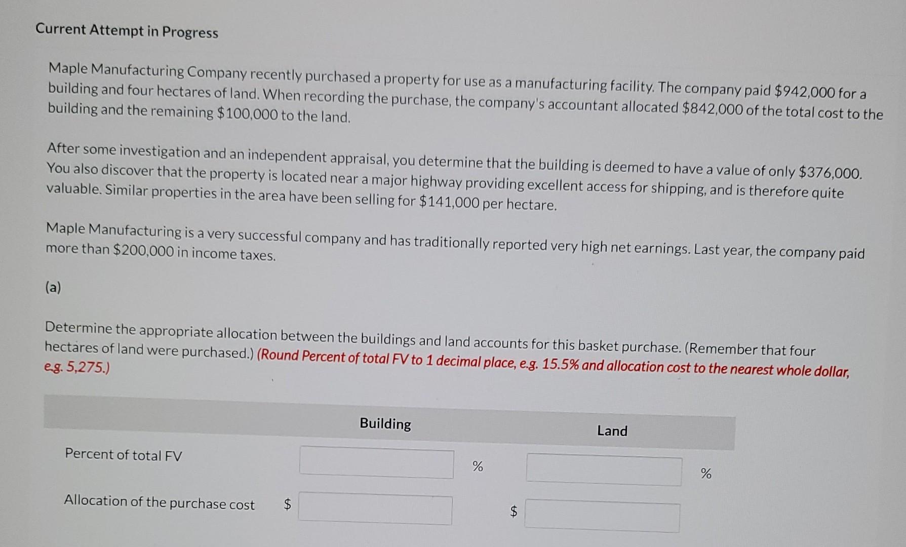 Solved Current Attempt in Progress Maple Manufacturing | Chegg.com