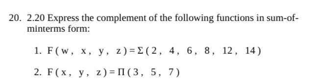 Solved 20 2 20 Express The Complement Of The Following