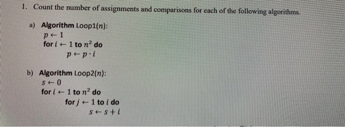 Solved Count The Number Of Assignments And Comparisons For