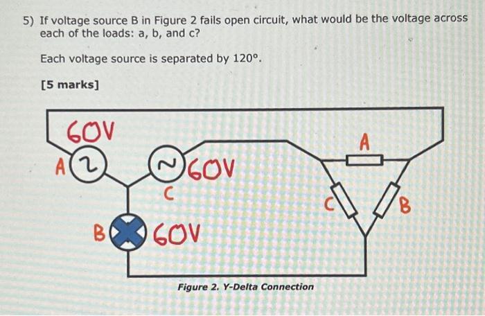 Solved 5) If voltage source B in Figure 2 fails open | Chegg.com