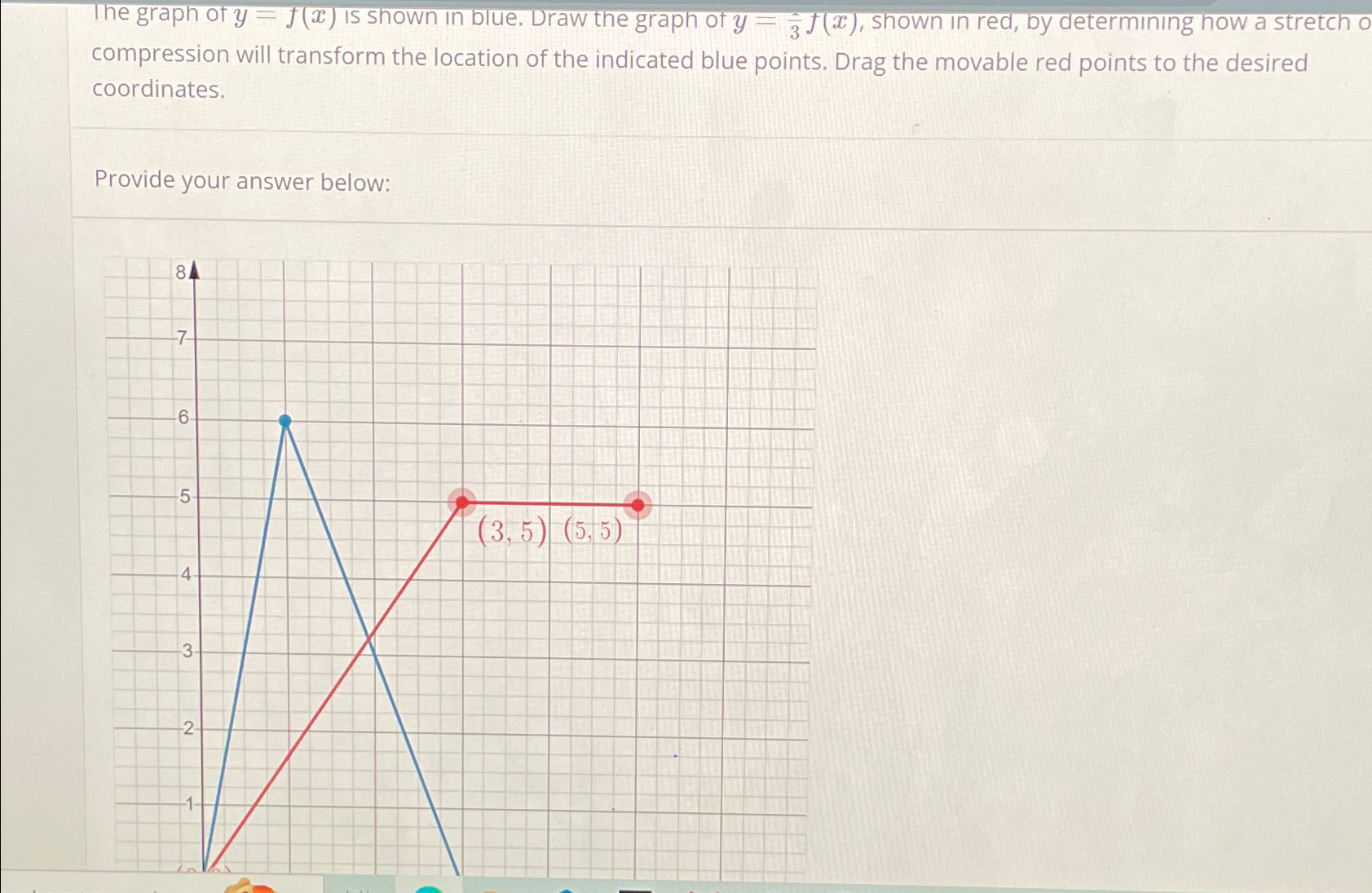 Solved The graph of y=f(x) ﻿is shown in blue. Draw the graph | Chegg.com