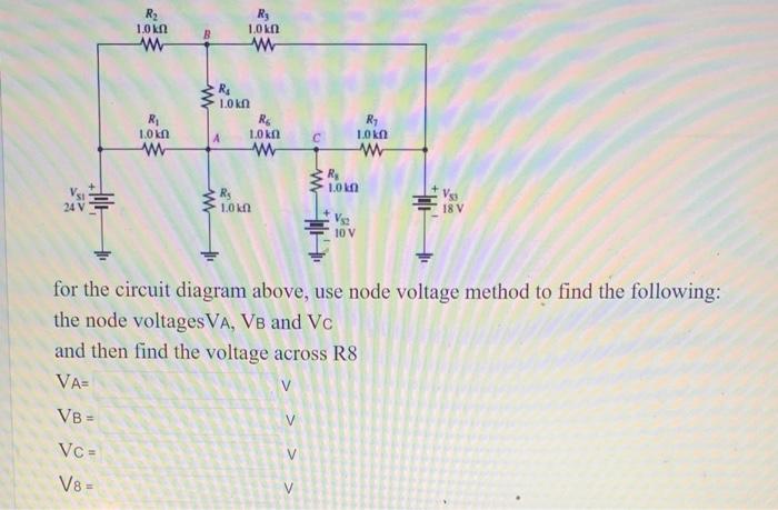 Solved for the circuit diagram above, use node voltage | Chegg.com