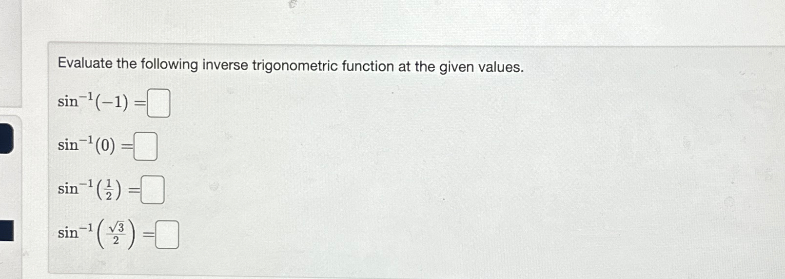 Solved Evaluate the following inverse trigonometric function | Chegg.com