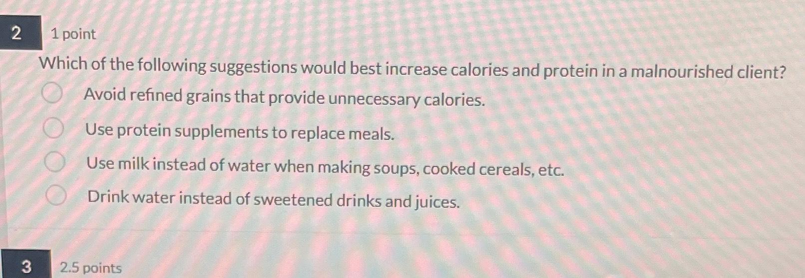 Solved 21 ﻿pointWhich of the following suggestions would | Chegg.com