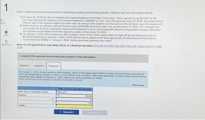Solved 2. Stone needs to accumulate sufficient funds to pay | Chegg.com