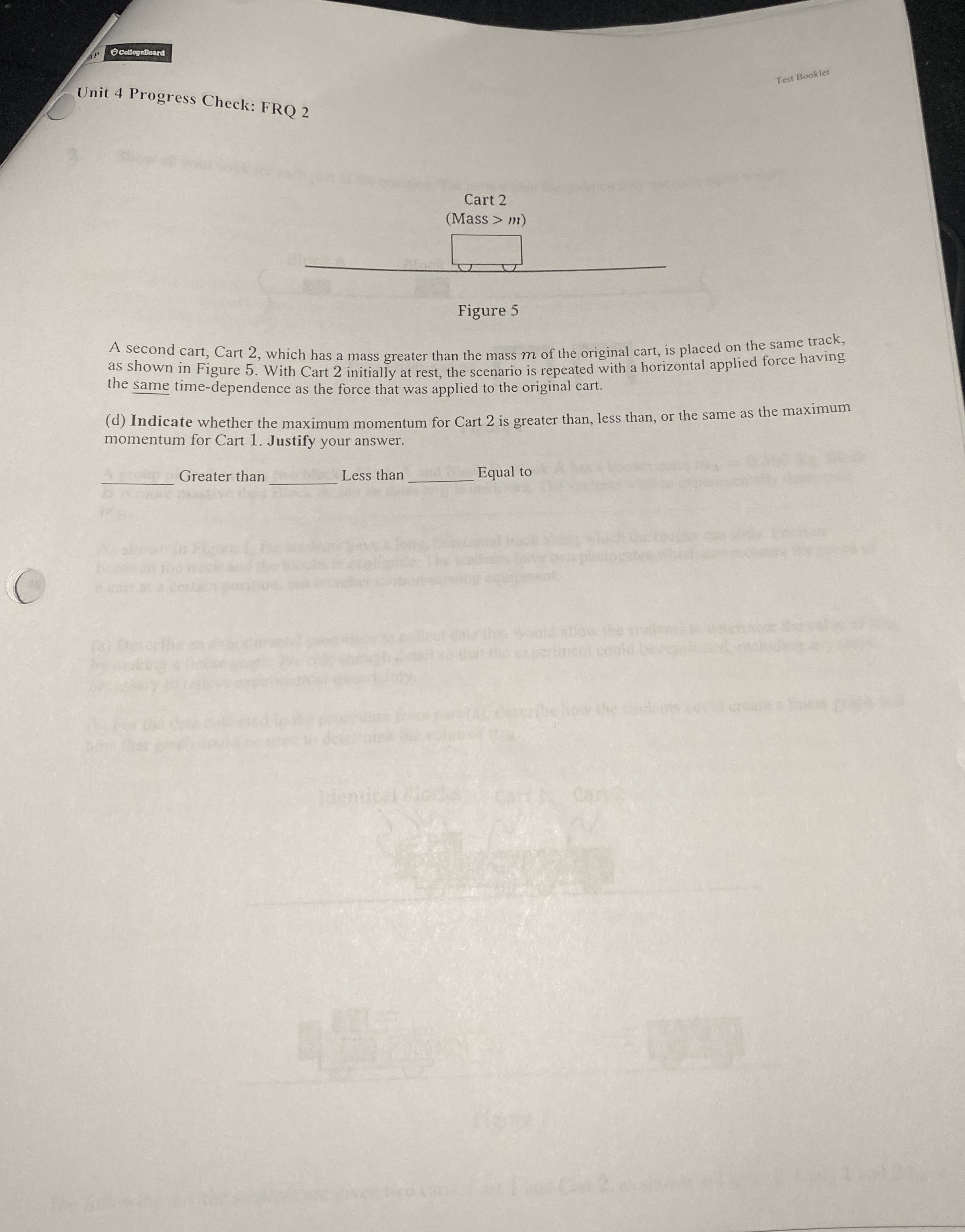 Solved θ ﻿colcegebardUnit 4 ﻿Progress Check: FRQ 2A second | Chegg.com