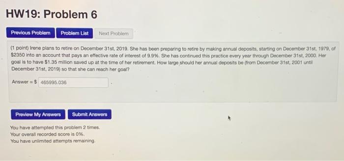 Solved HW19: Problem 6 Previous Problem Problem List Next | Chegg.com