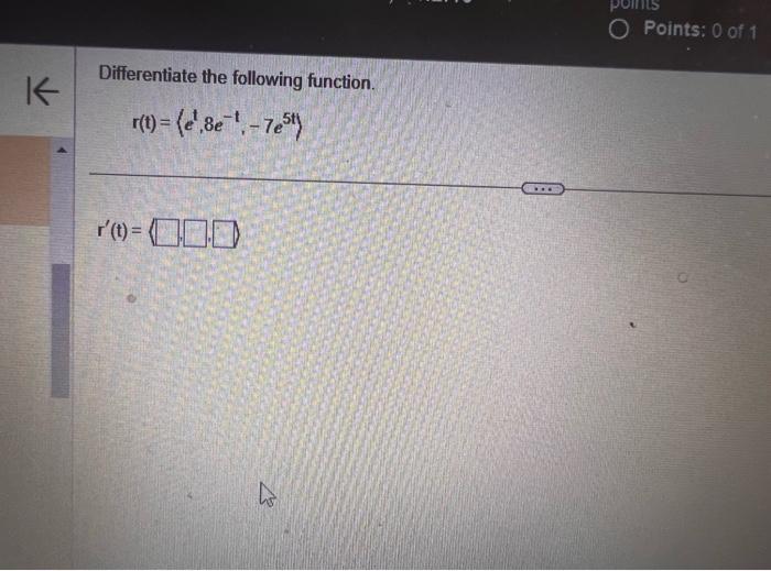 Solved Differentiate the following function. | Chegg.com