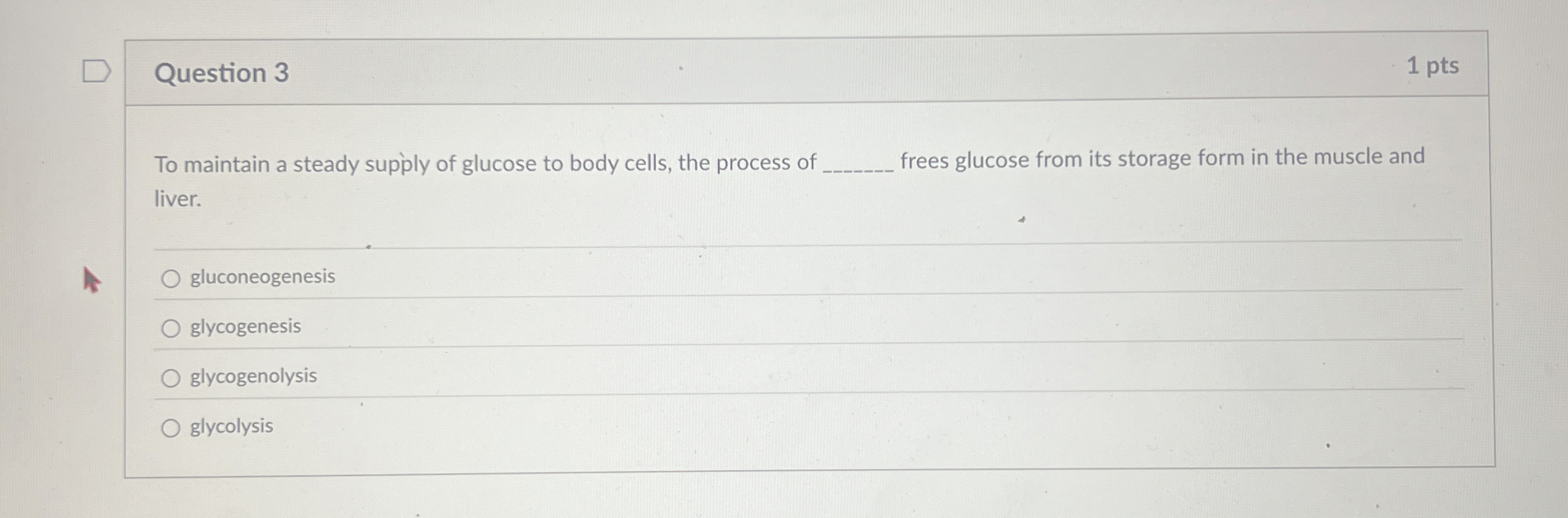 Solved Question 3To maintain a steady supply of glucose to | Chegg.com