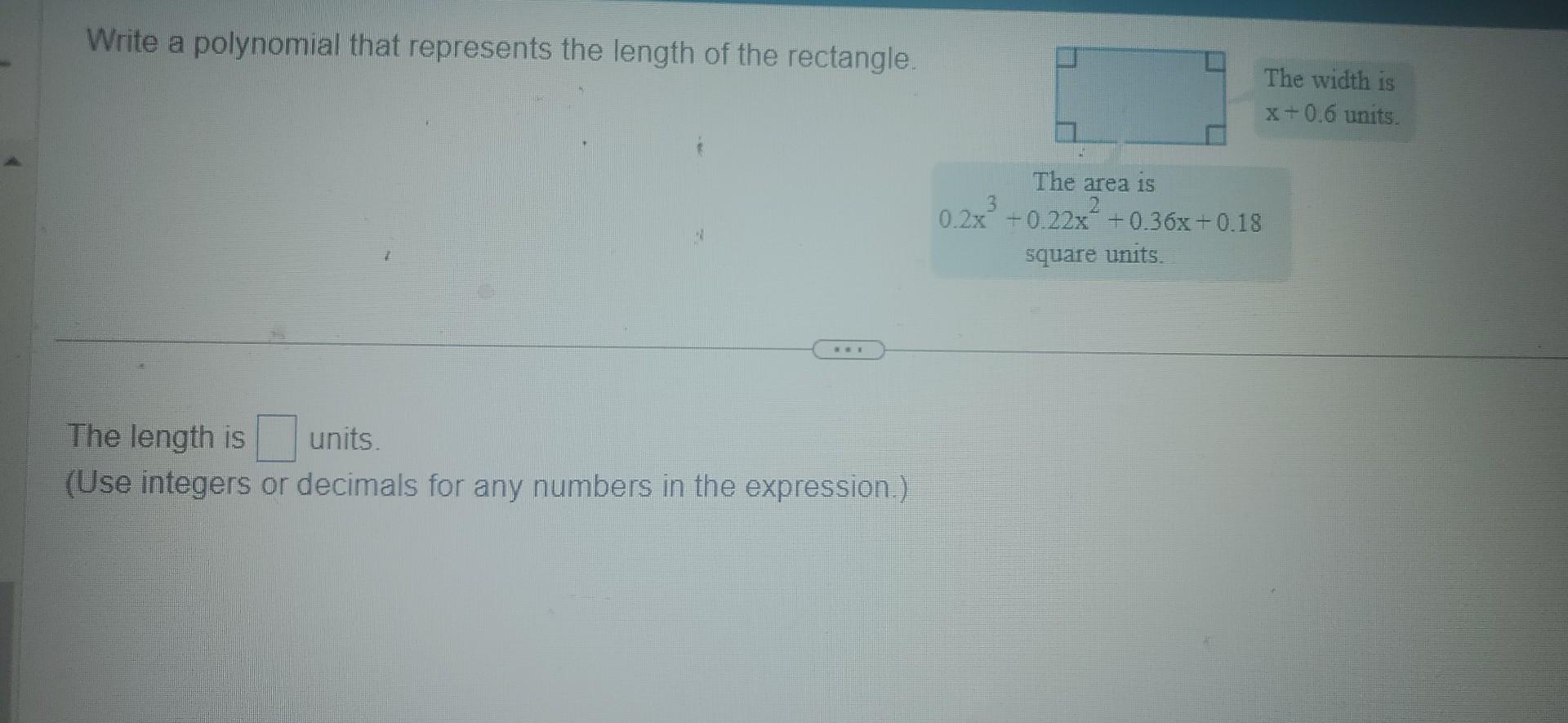 Solved Write a polynomial that represents the length of the | Chegg.com