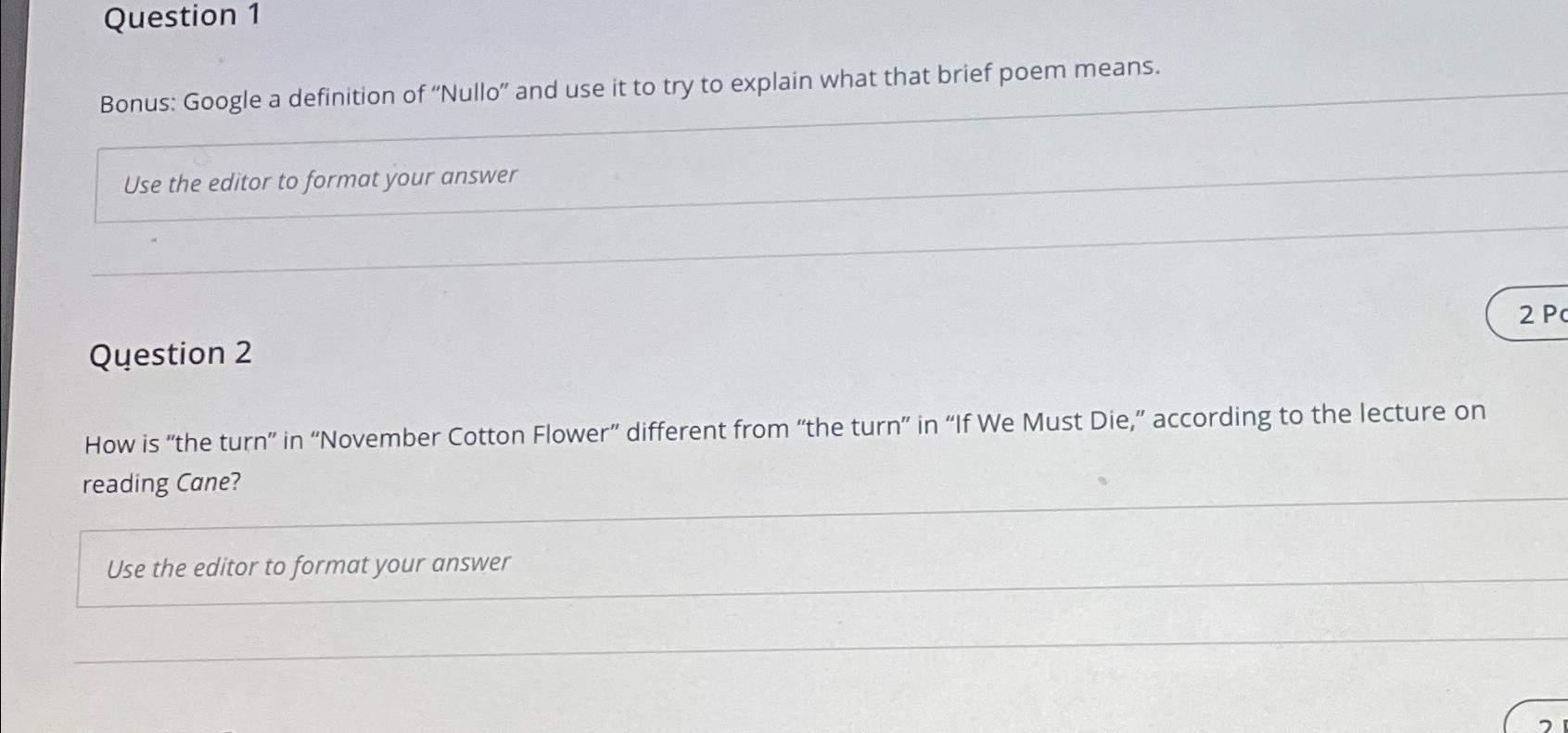 Solved Question 1Bonus: Google a definition of "Nullo" and | Chegg.com