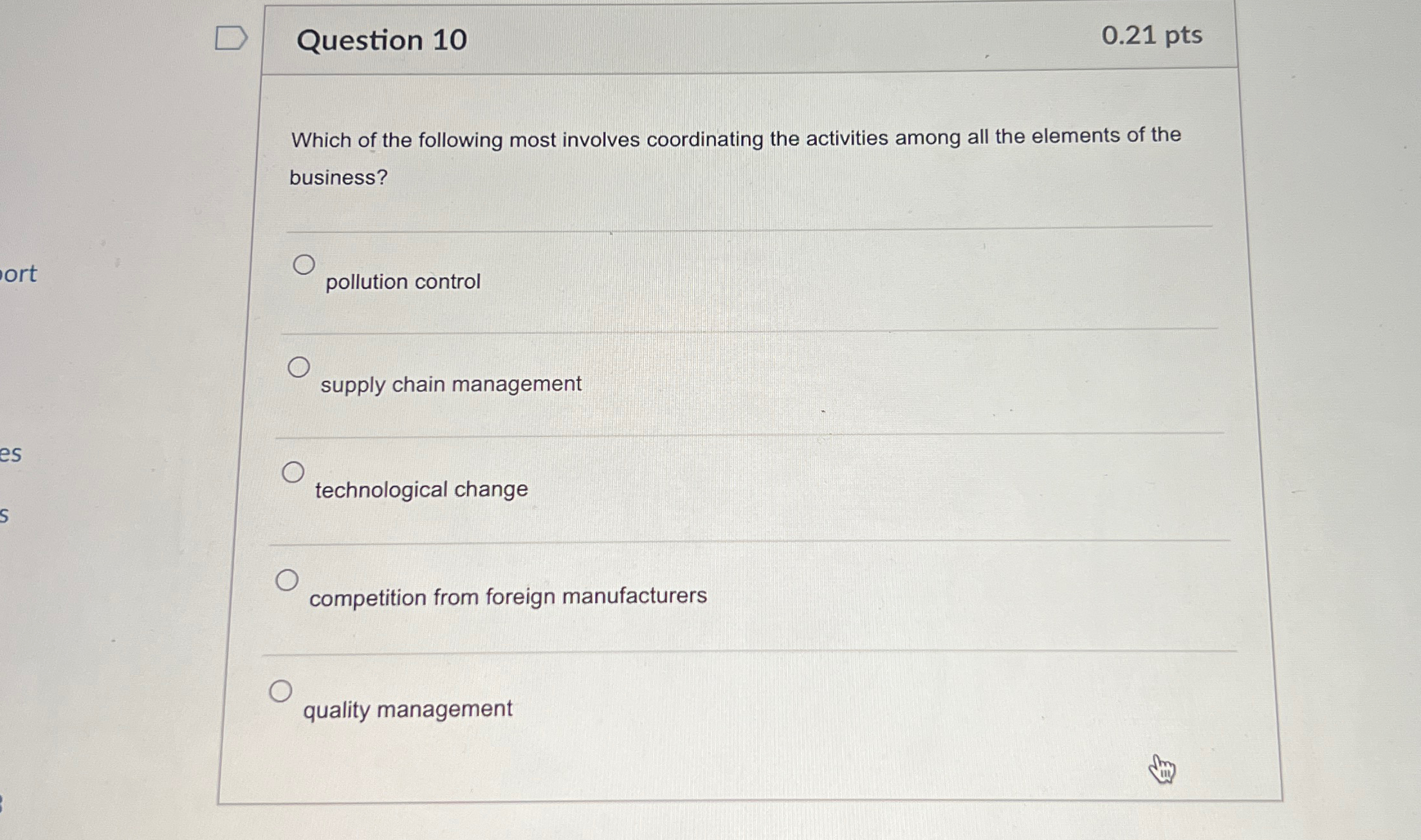 Solved Question 100.21 ﻿ptsWhich of the following most | Chegg.com