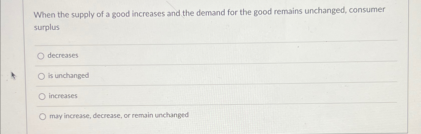 Solved When the supply of a good increases and the demand | Chegg.com