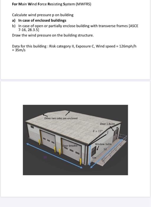 Solved For Main Wind Force Resisting System (MWFRS) | Chegg.com Solved For Main Wind Force Resisting System (MWFRS) | Chegg.com
