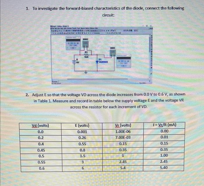 Solved 1. Calculate and record the current values (in Table | Chegg.com