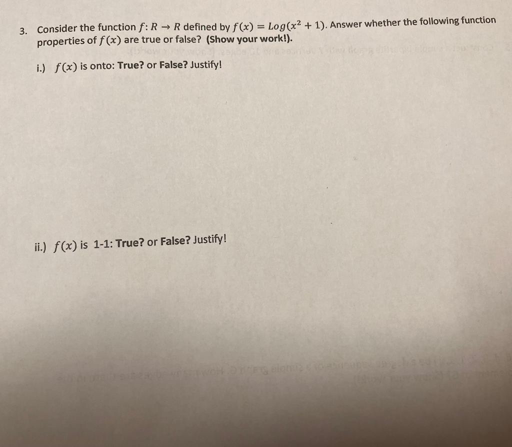 Solved Consider The Function F R→r ﻿defined By