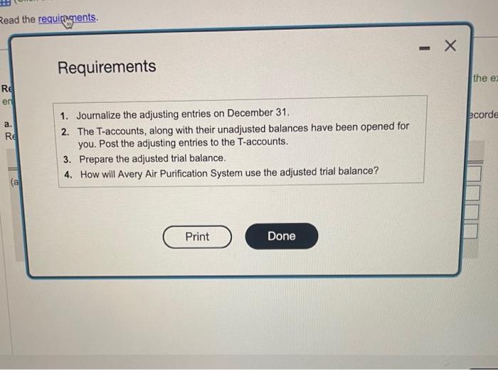 The unadjusted trial balance of Avery Air | Chegg.com