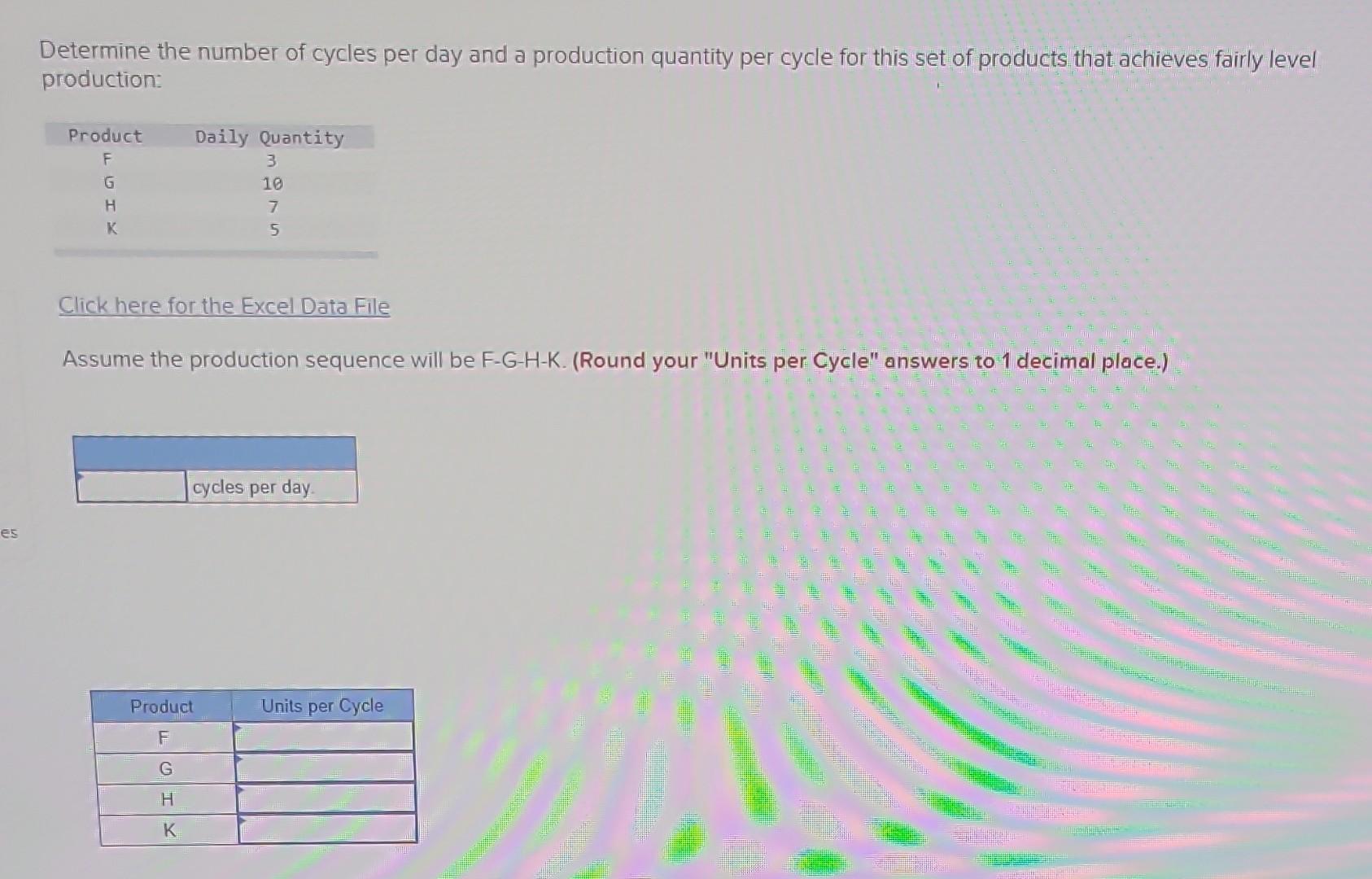 Solved Determine the number of cycles per day and a | Chegg.com