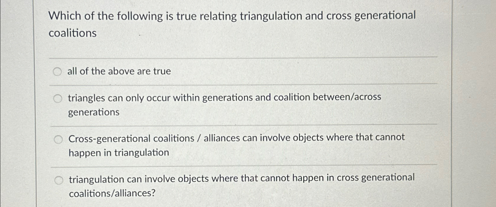 Solved Which of the following is true relating triangulation | Chegg.com