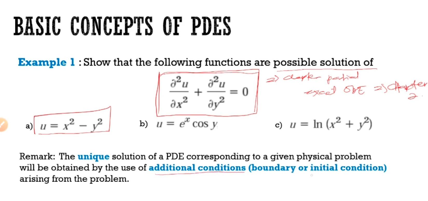 Solved BASIC CONCEPTS OF PDES 3 u ( Example 1 : Show that | Chegg.com