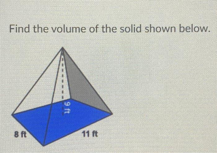 Solved Find the volume of the solid shown below. | Chegg.com