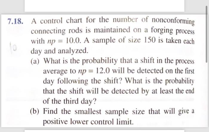 Solved 18. A control chart for the number of nonconforming | Chegg.com
