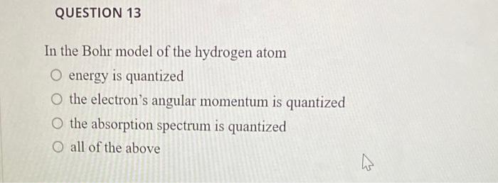 Solved In the Bohr model of the hydrogen atom energy is | Chegg.com Solved In the Bohr model of the hydrogen atom energy is | Chegg.com