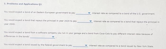 Solved 1. Problems and Applications Q1 You would expect a | Chegg.com