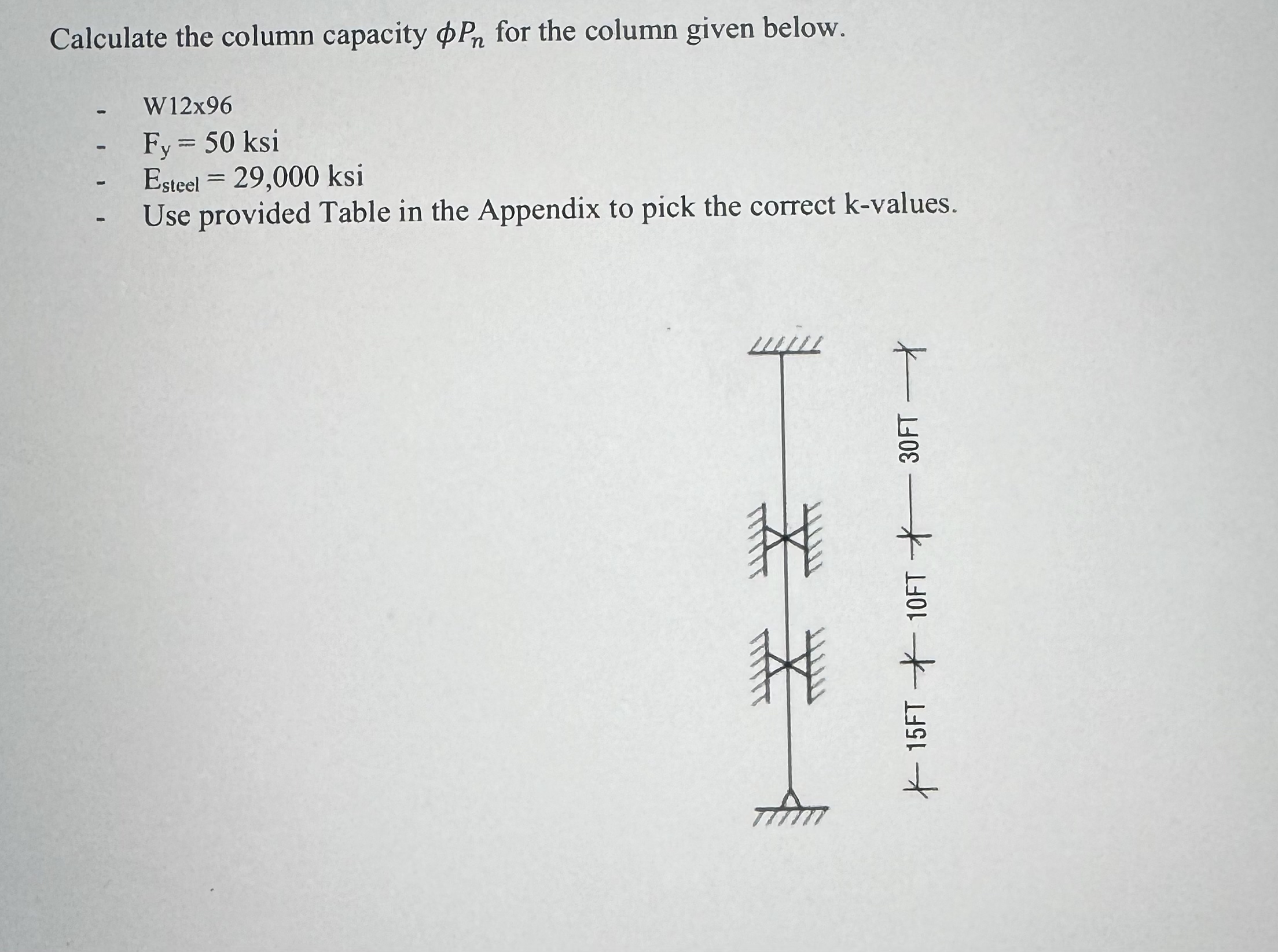 Solved Calculate the column capacity φPn ﻿for the column | Chegg.com