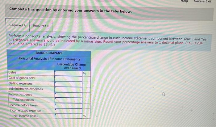 Solved Income statements for Baird Company for Year 3 and | Chegg.com