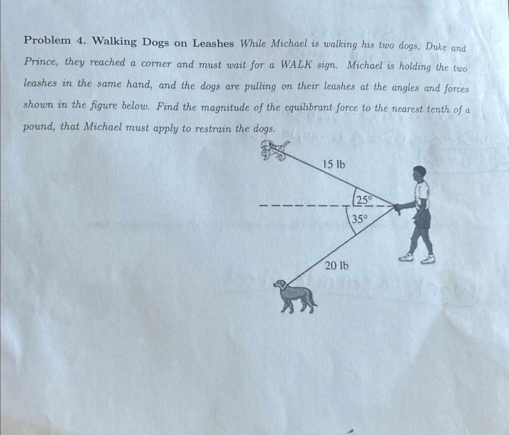 Solved Problem 4. ﻿Walking Dogs on Leashes While Michael is | Chegg.com