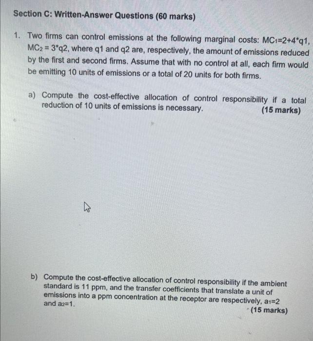 Solved Section C: Written-Answer Questions ( 60 marks) 1. | Chegg.com