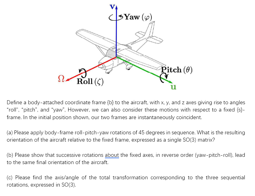 Solved Define a body-attached coordinate frame {b} ﻿to the | Chegg.com