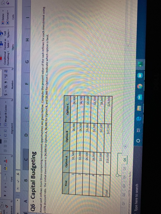 Solved Taste A-A- Merge & Center - $ - % -3 Conditional | Chegg.com