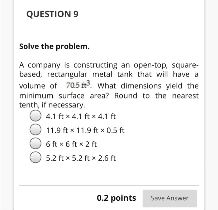 Solved QUESTION 9 Solve the problem. A company is | Chegg.com