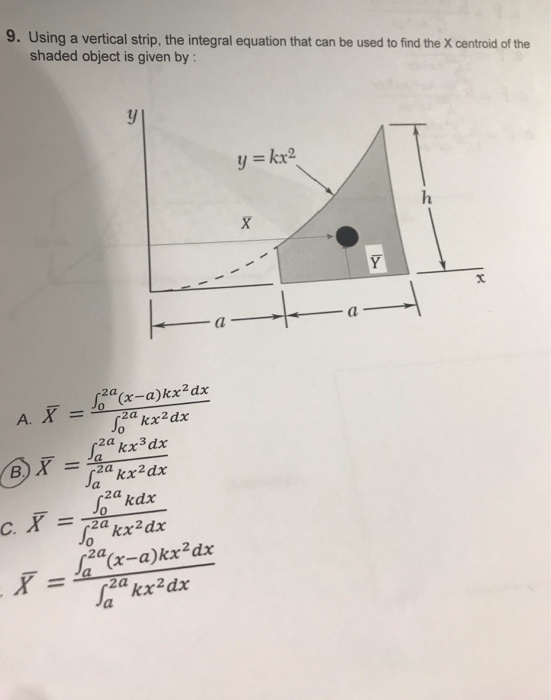 Solved 10. Using a vertical strip, the integral equation | Chegg.com