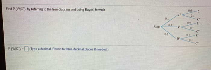 Solved Find P (WIC) by referring to the tree diagram and | Chegg.com