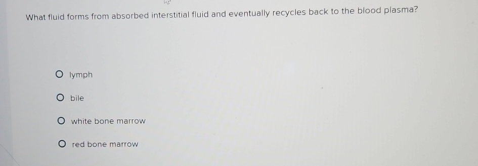 Solved What fluid forms from absorbed interstitial fluid and | Chegg.com