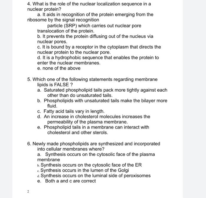 Solved 4 What Is The Role Of The Nuclear Localization