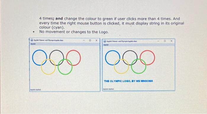 Solved Purpose: Display an Olympic Logo as in figure 1 and 2 | Chegg.com
