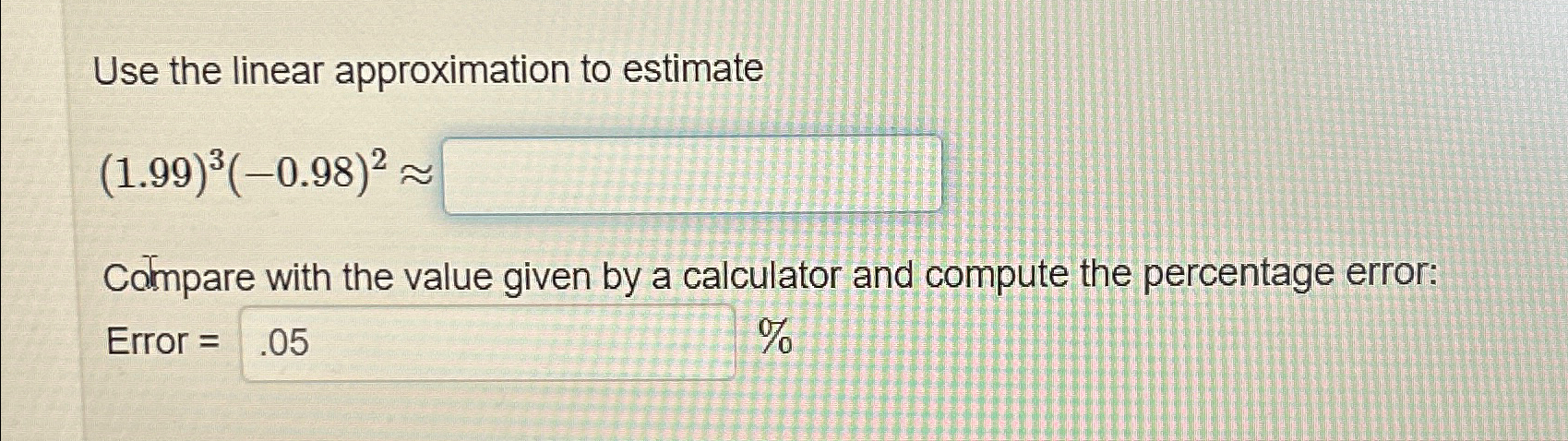 Solved Use the linear approximation to | Chegg.com