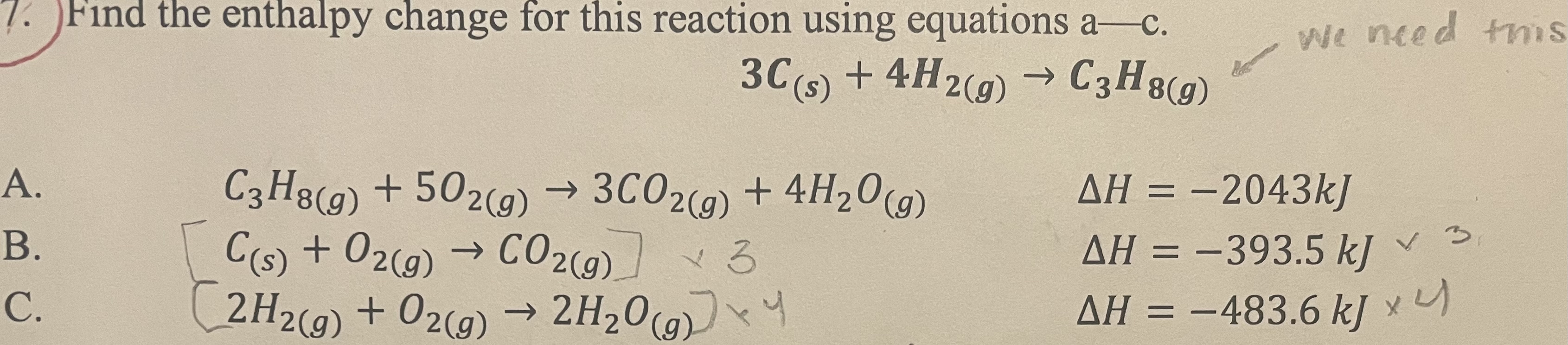 Solved Find the enthalpy change for this reaction using | Chegg.com