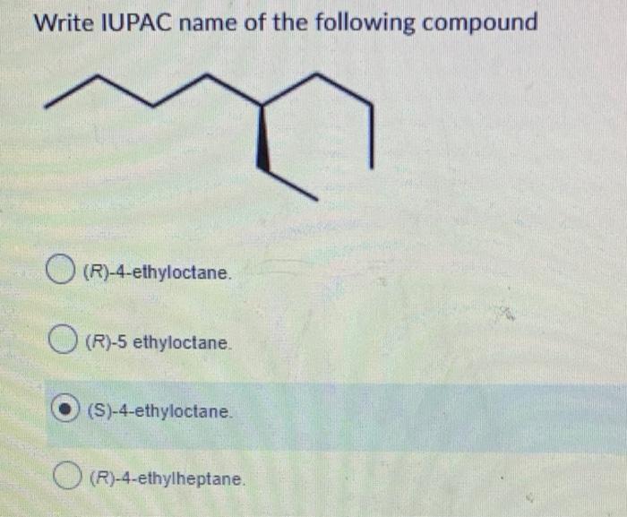 Solved Write IUPAC name of the following compound | Chegg.com