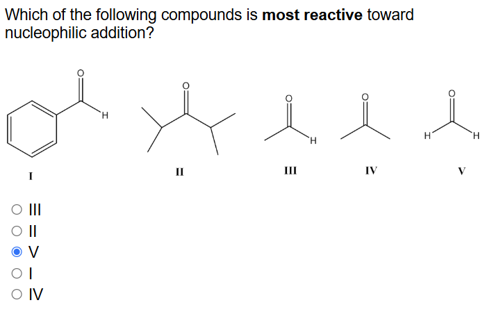Solved Which of the following compounds is most reactive | Chegg.com