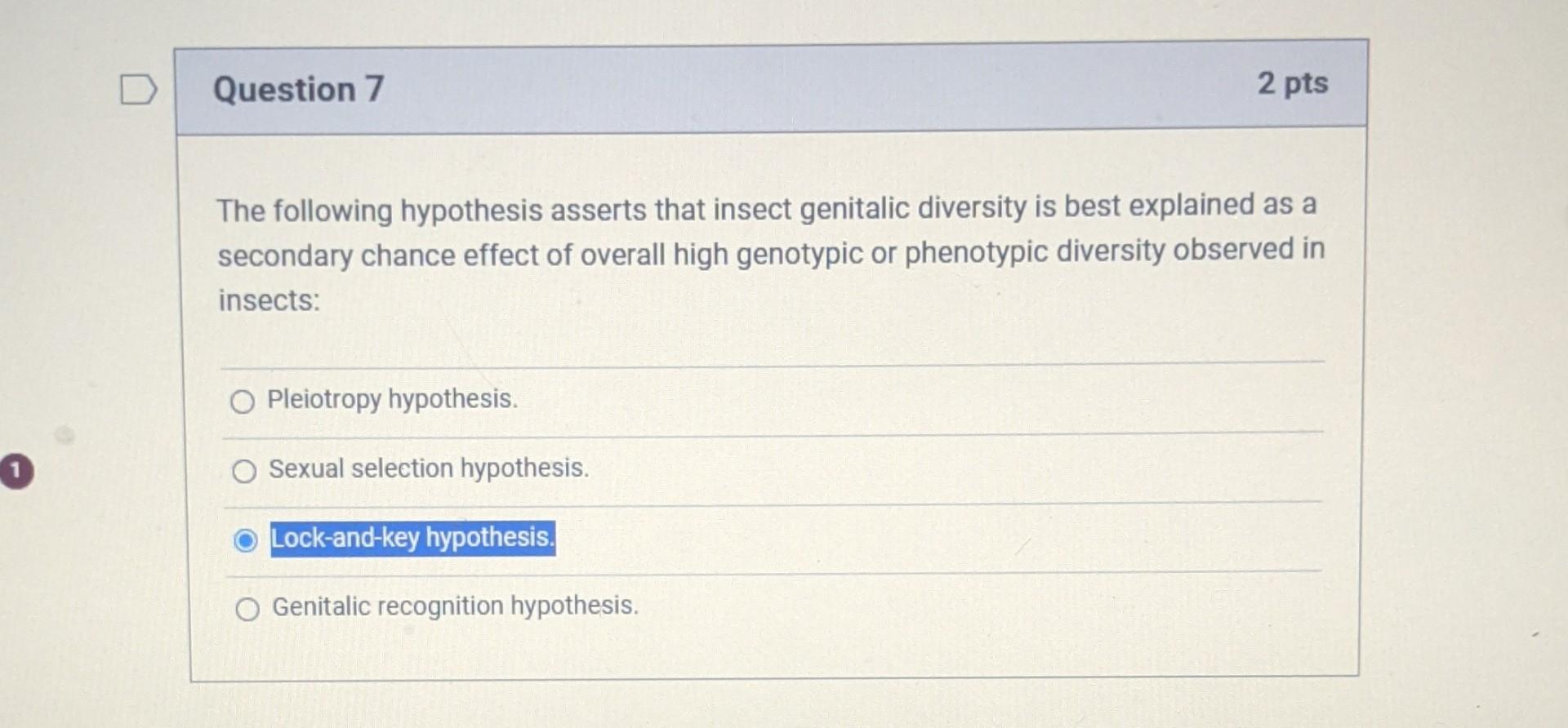 Solved The following hypothesis asserts that insect | Chegg.com