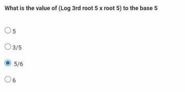 Solved What is the value of (Log 3rd root 5 x root 5) to the | Chegg.com