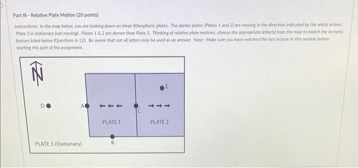 Solved Part ili-Relative Plate Motion (20 points) | Chegg.com