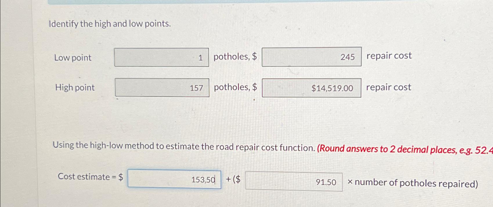 Solved Identify the high and low points.\table[[Low | Chegg.com